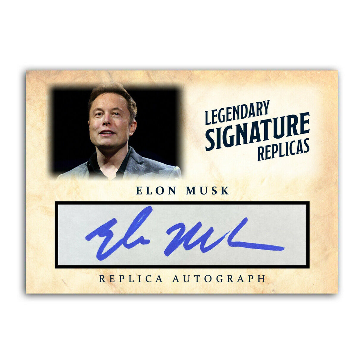 Elon Musk Tesla SpaceX Replica Signature Autograph Novelty Card– Trump Mug